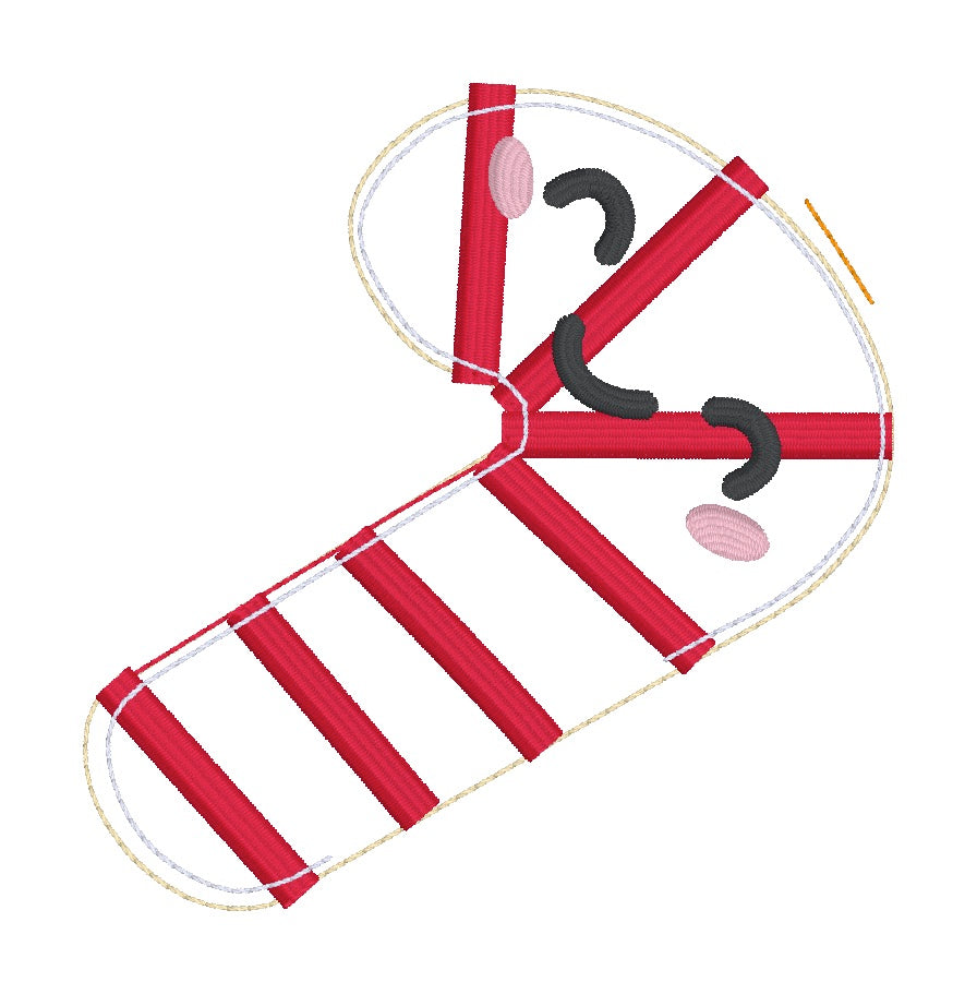 Candy Cane Mini Stuffie Machine Embroidery Design Digital Download