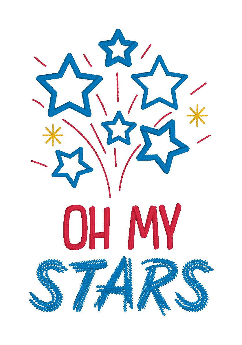 Oh My Stars machine embroidery design (4 sizes included) DIGITAL DOWNL ...