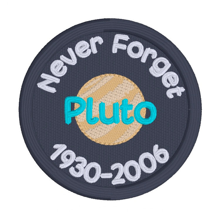 Pluto patch (2 sizes included) machine embroidery design DIGITAL DOWNL – Nosy Pepper Patterns