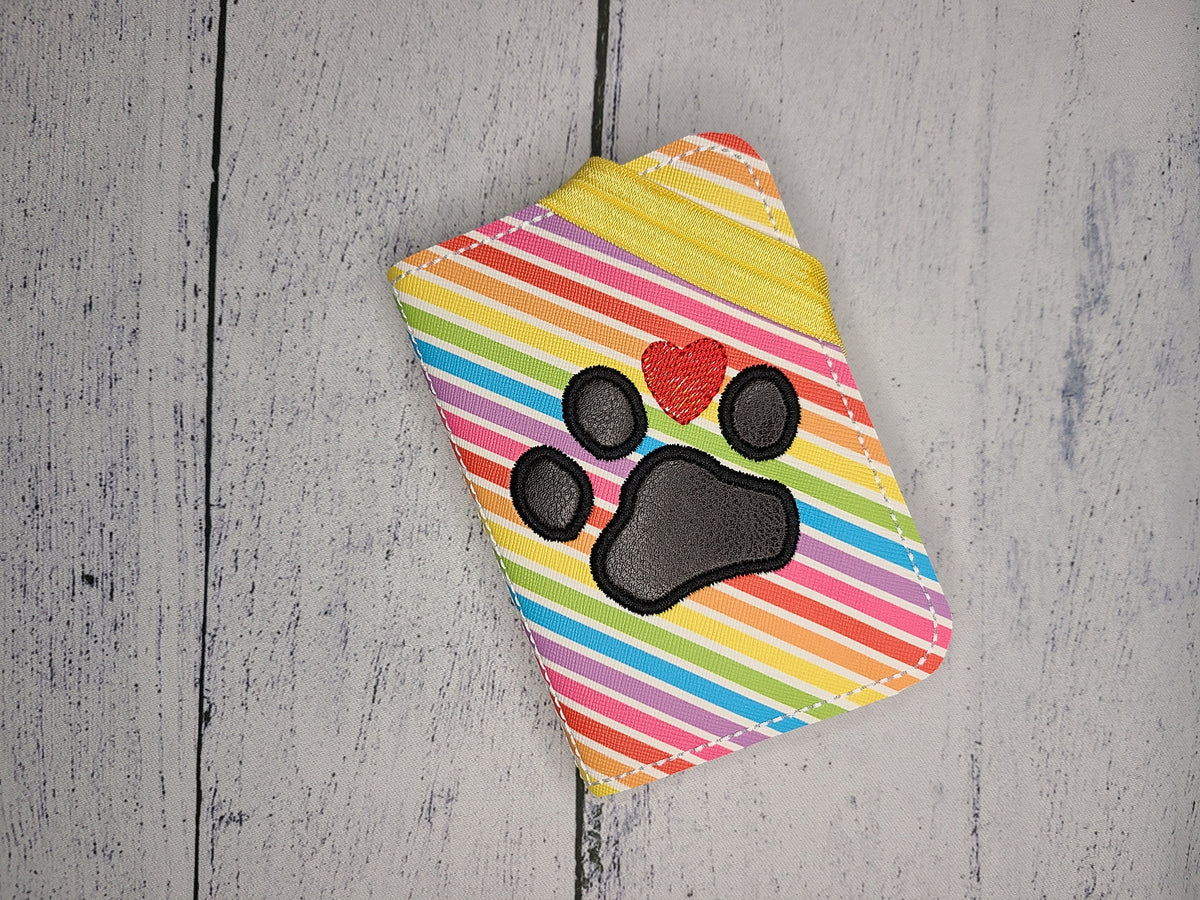 Paw applique Notebook cover (2 sizes available) machine embroidery des ...