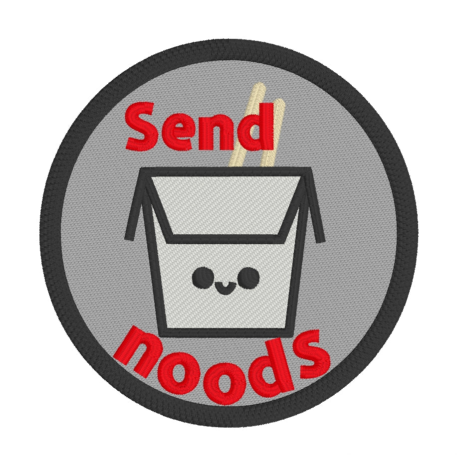 Send noods patch 4x4 machine embroidery design DIGITAL DOWNLOAD – Nosy Pepper Patterns