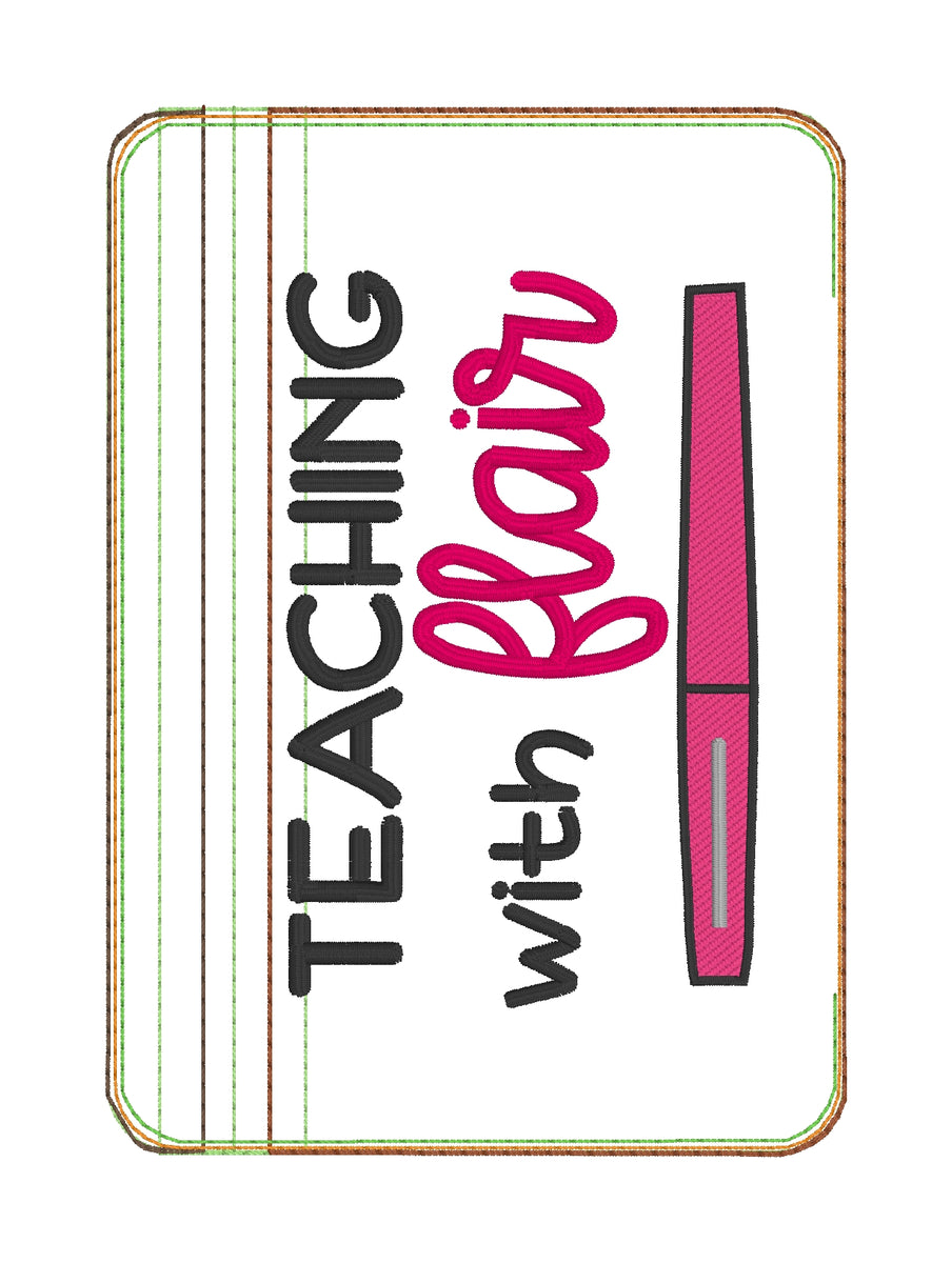 Teaching with flair ITH Bag (4 sizes available) machine embroidery des ...