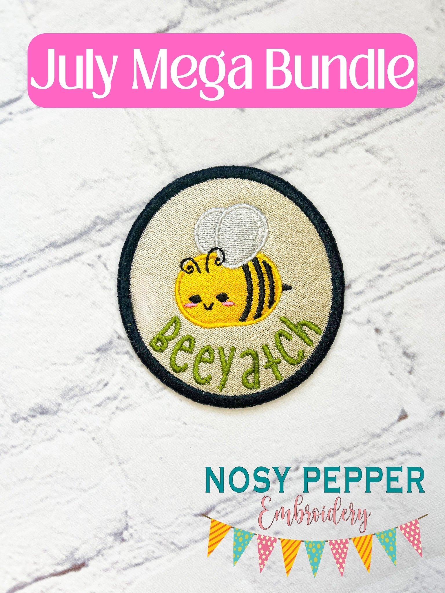 Beeyatch patch (2 sizes included) machine embroidery design DIGITAL DO ...