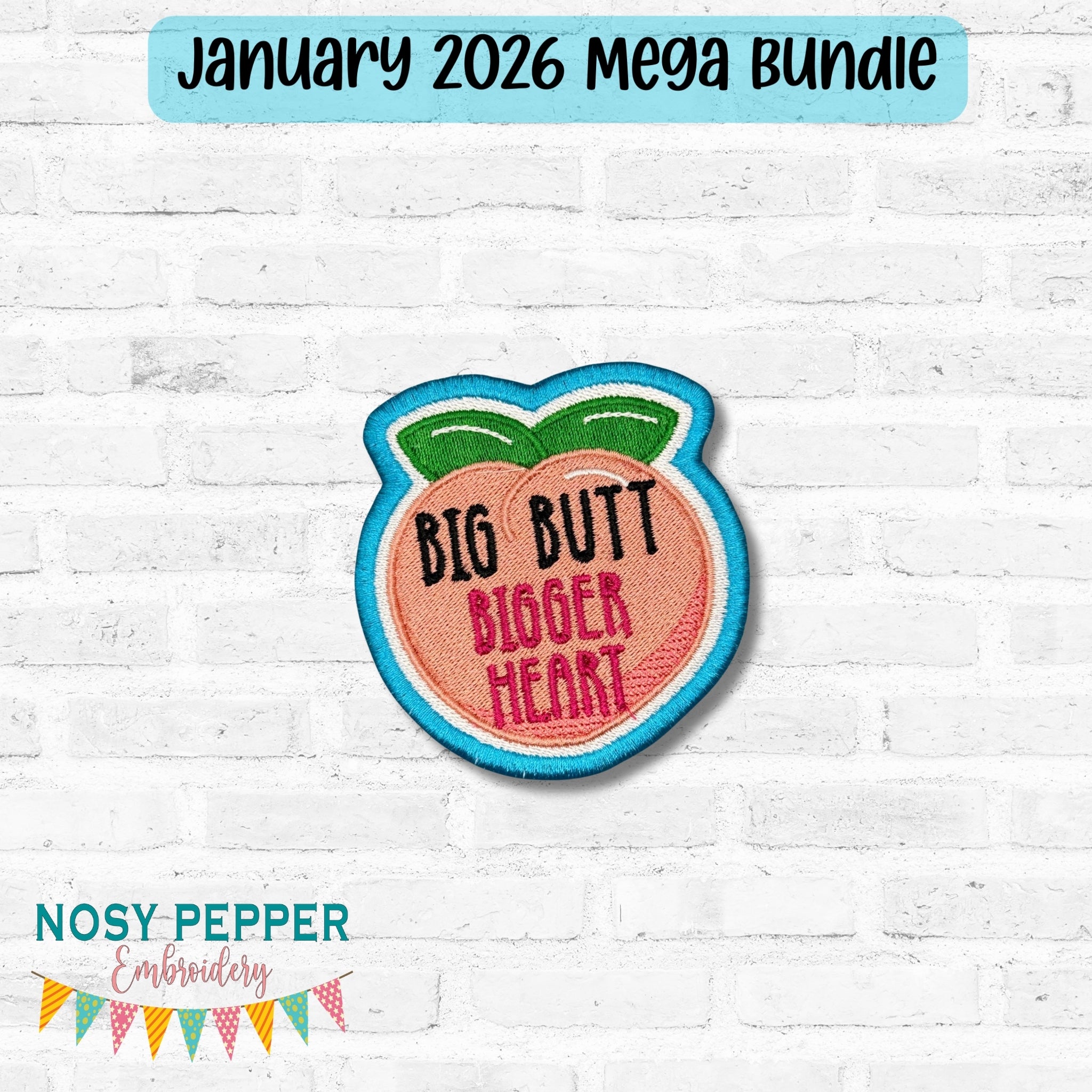 Big Butt patch (2 sizes included) machine embroidery design DIGITAL DO ...
