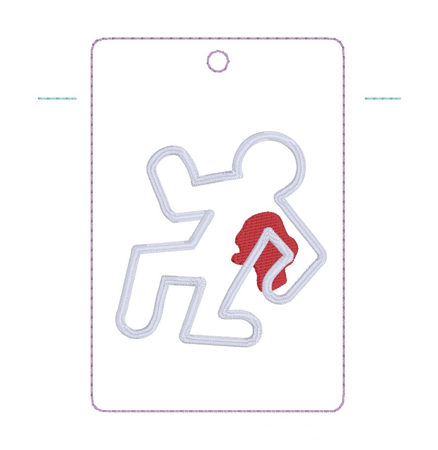 Body applique luggage tag set machine embroidery design DIGITAL DOWNLO ...