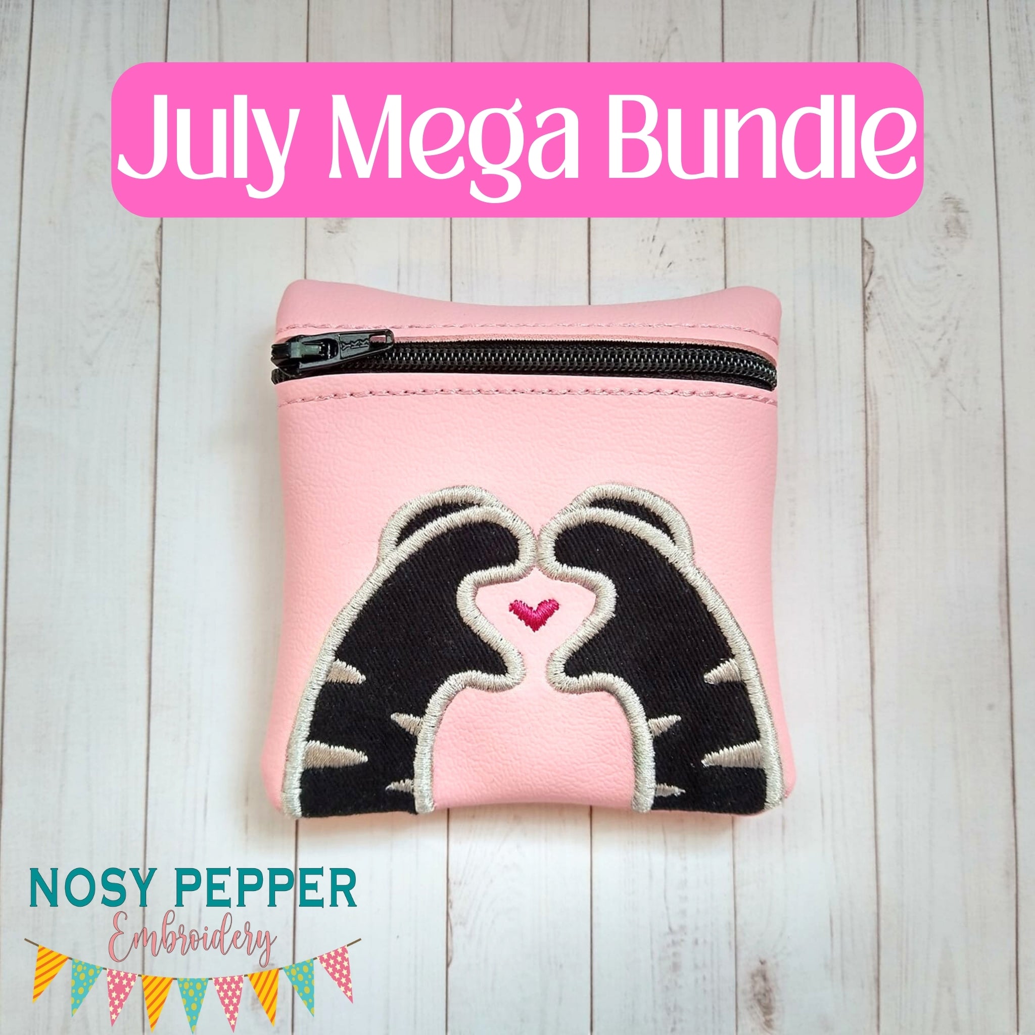 Cat Love applique ITH Bag embroidery design (5 sizes available) DIGITA ...