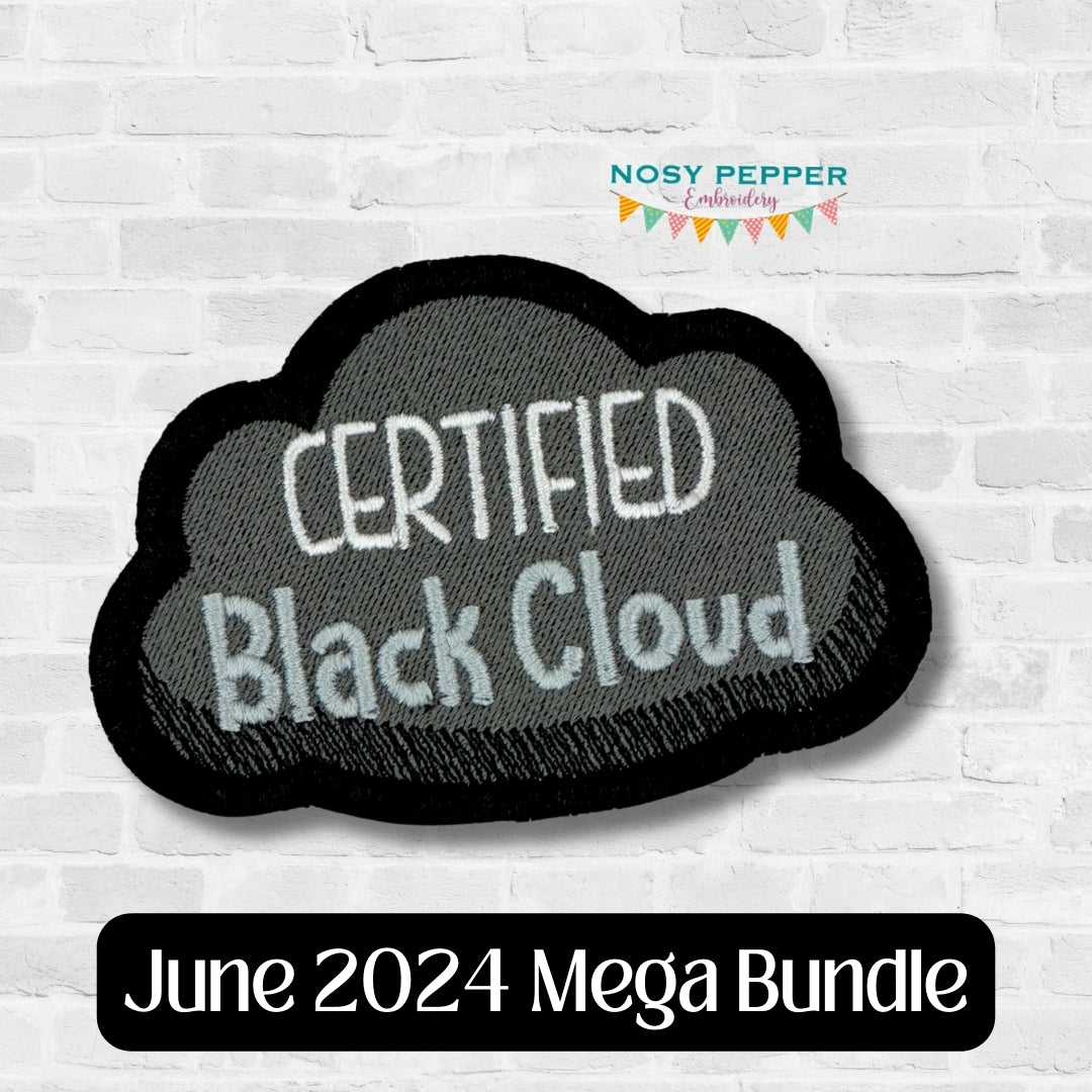 Certified Black Cloud patch (2 sizes included) machine embroidery desi ...
