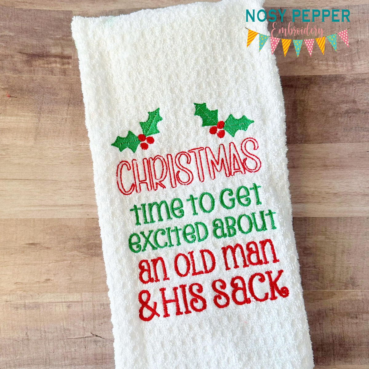 Christmas Time To Get Excited About An Old Man machine embroidery desi ...