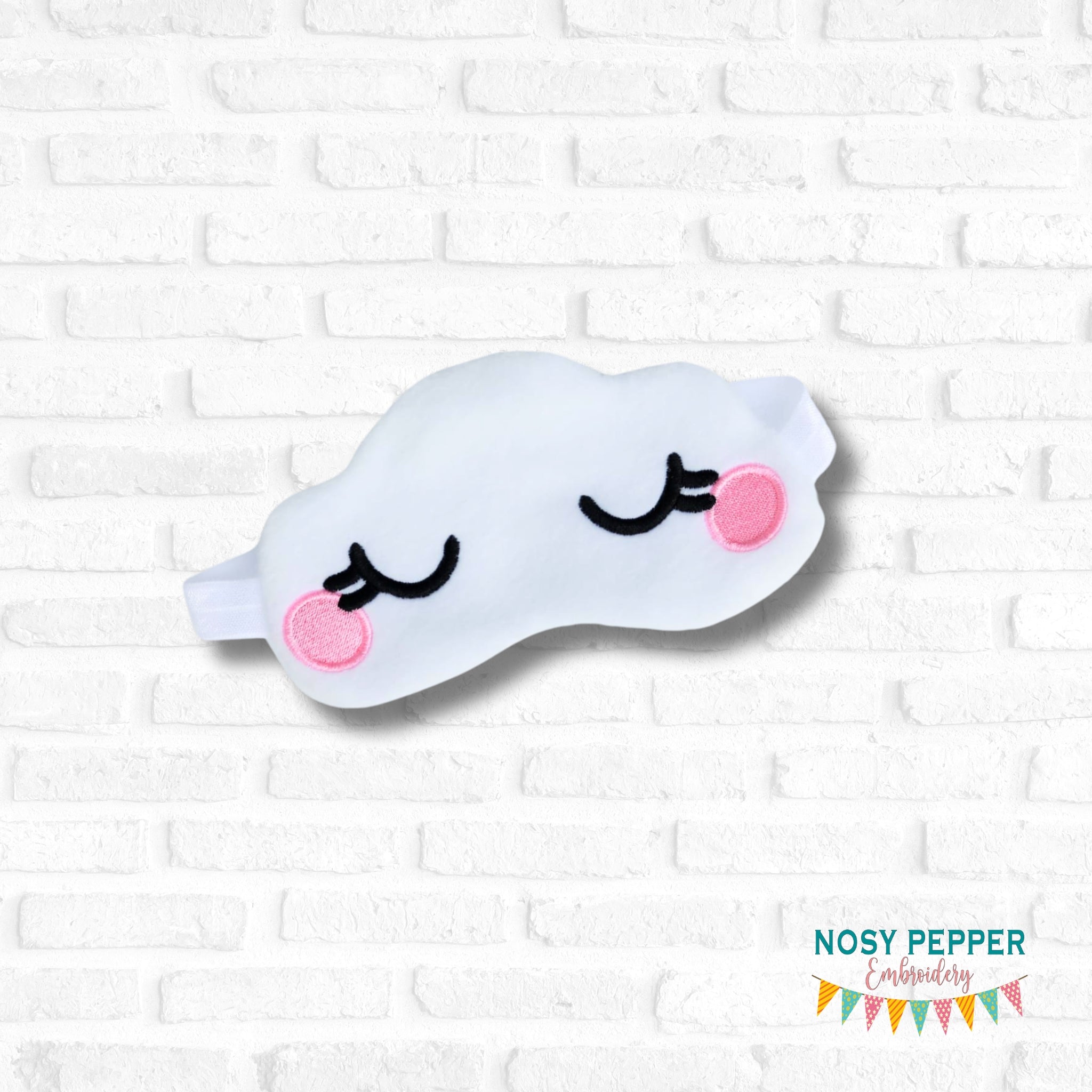 Cloud Sleep Mask machine embroidery design (2 sizes included) DIGITAL – Nosy Pepper Patterns