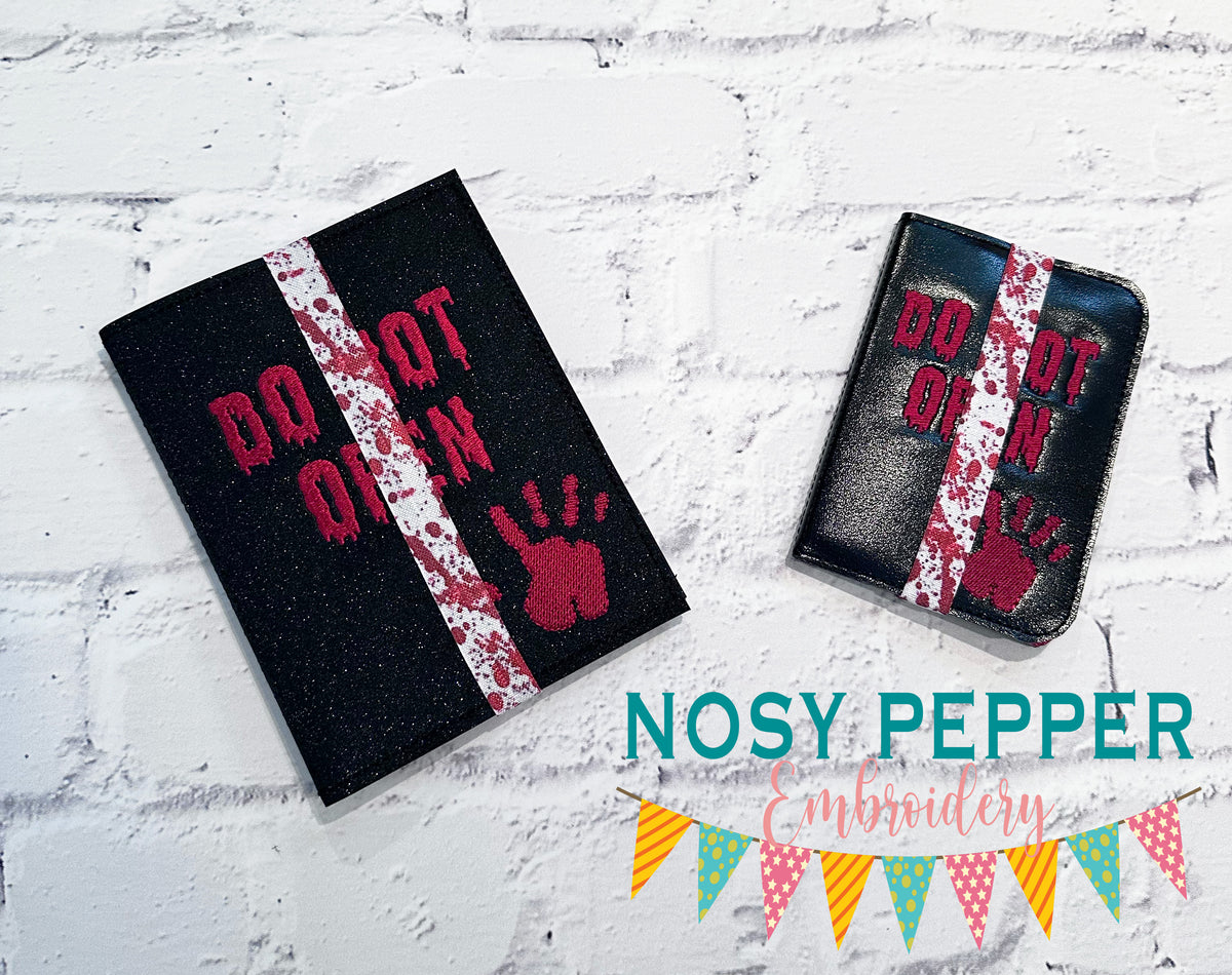 Do Not Open Notebook Cover (2 sizes available) machine embroidery desi ...
