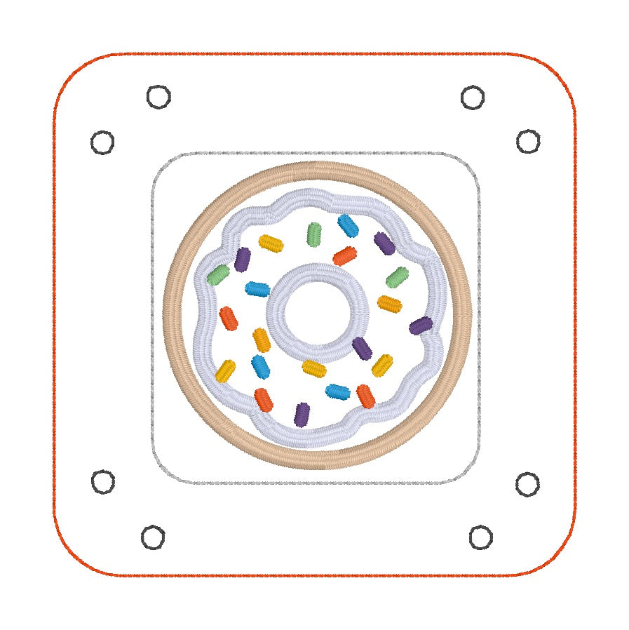 Donut applique ITH tray set machine embroidery design July 25 Mystery ...