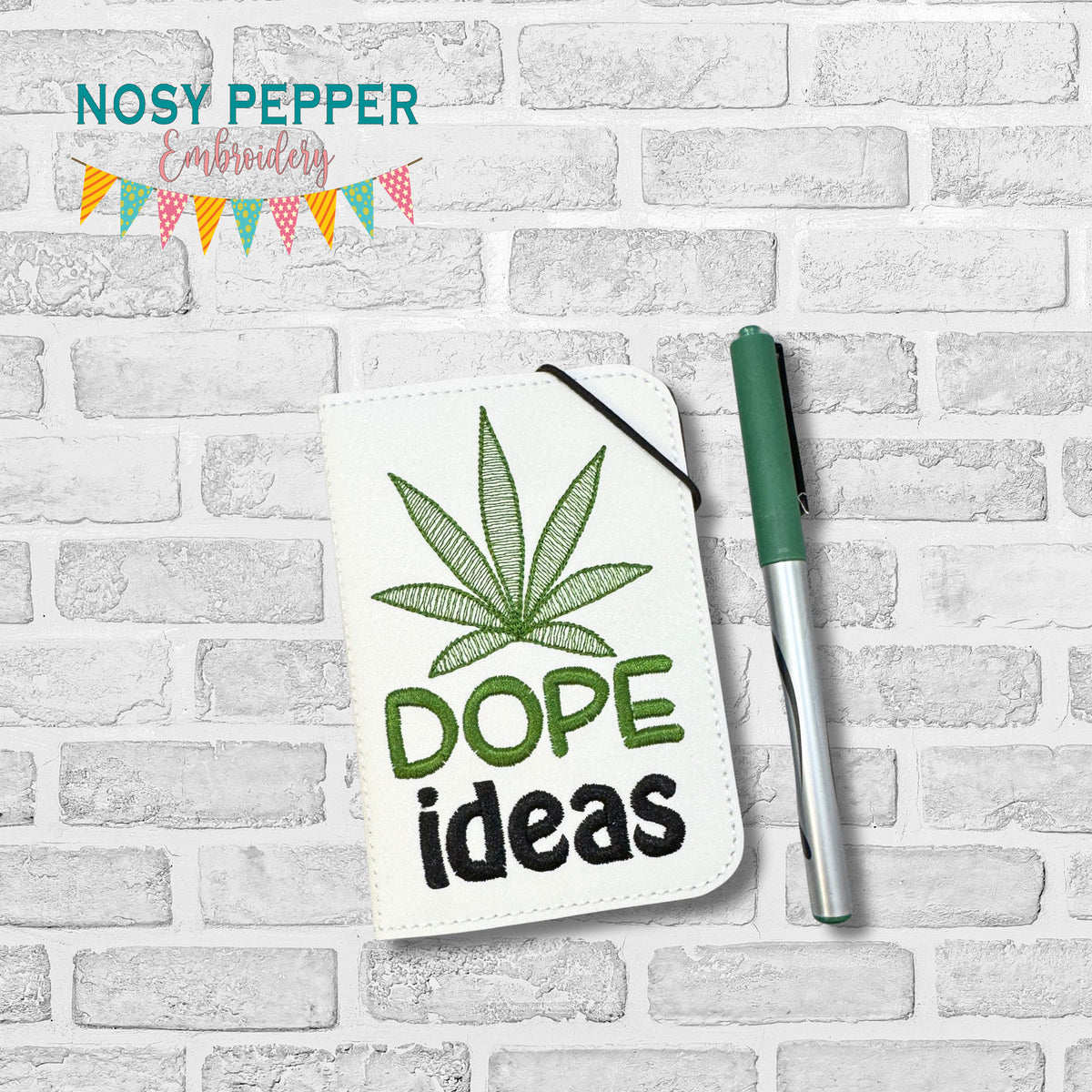 Dope Ideas notebook cover (2 sizes available) machine embroidery desig ...