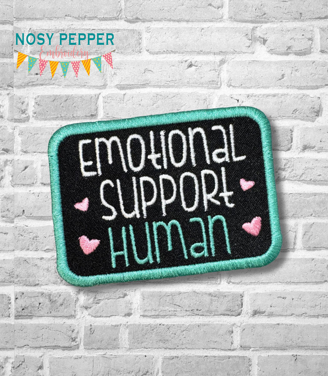 Emotional Support Human patch (2 sizes included) machine embroidery de ...
