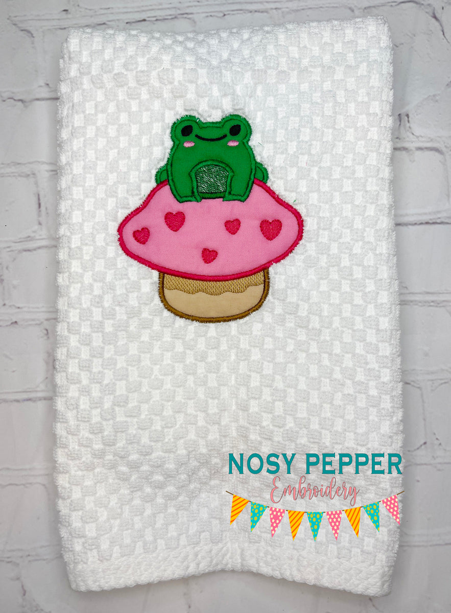 Frog Toadstool applique DEC 24 Mystery Bundle machine embroidery desig ...
