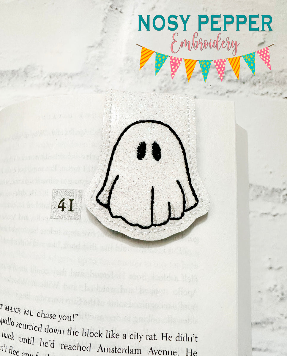 Ghost magnetic bookmark machine embroidery design (single and multi fi ...