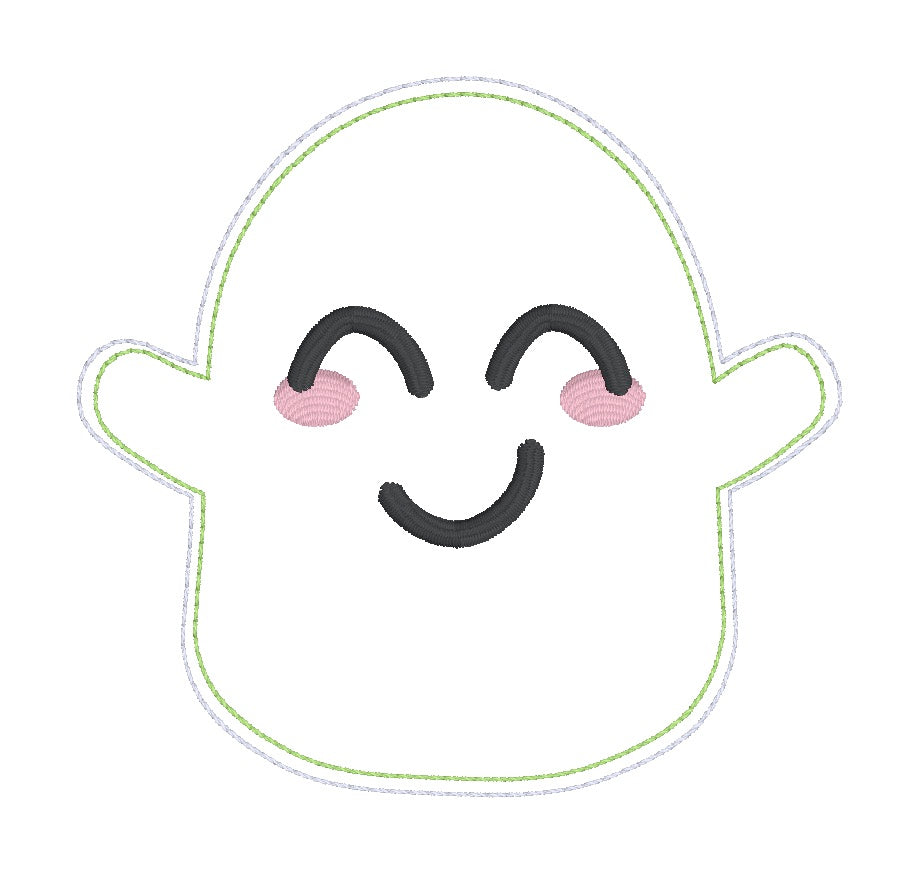 Ghost Puff coaster set machine embroidery design (4 designs included ...