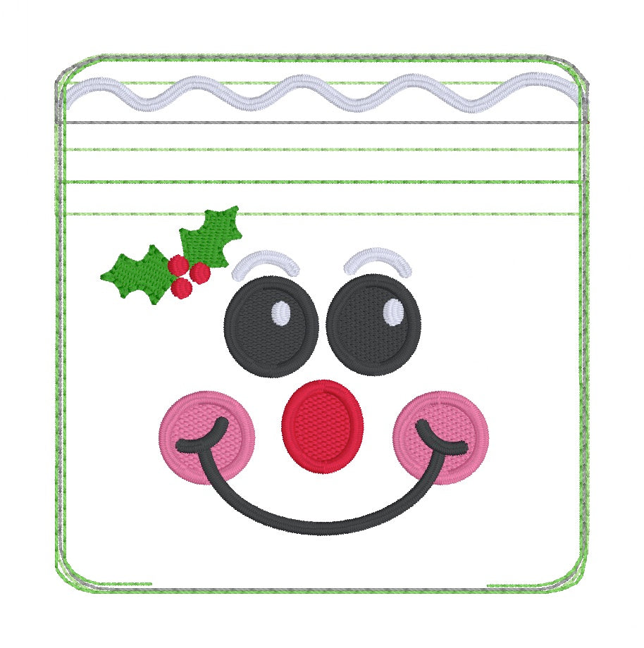 Gingerbread Face ITH Bag (5 sizes and 2 designs available) machine emb ...