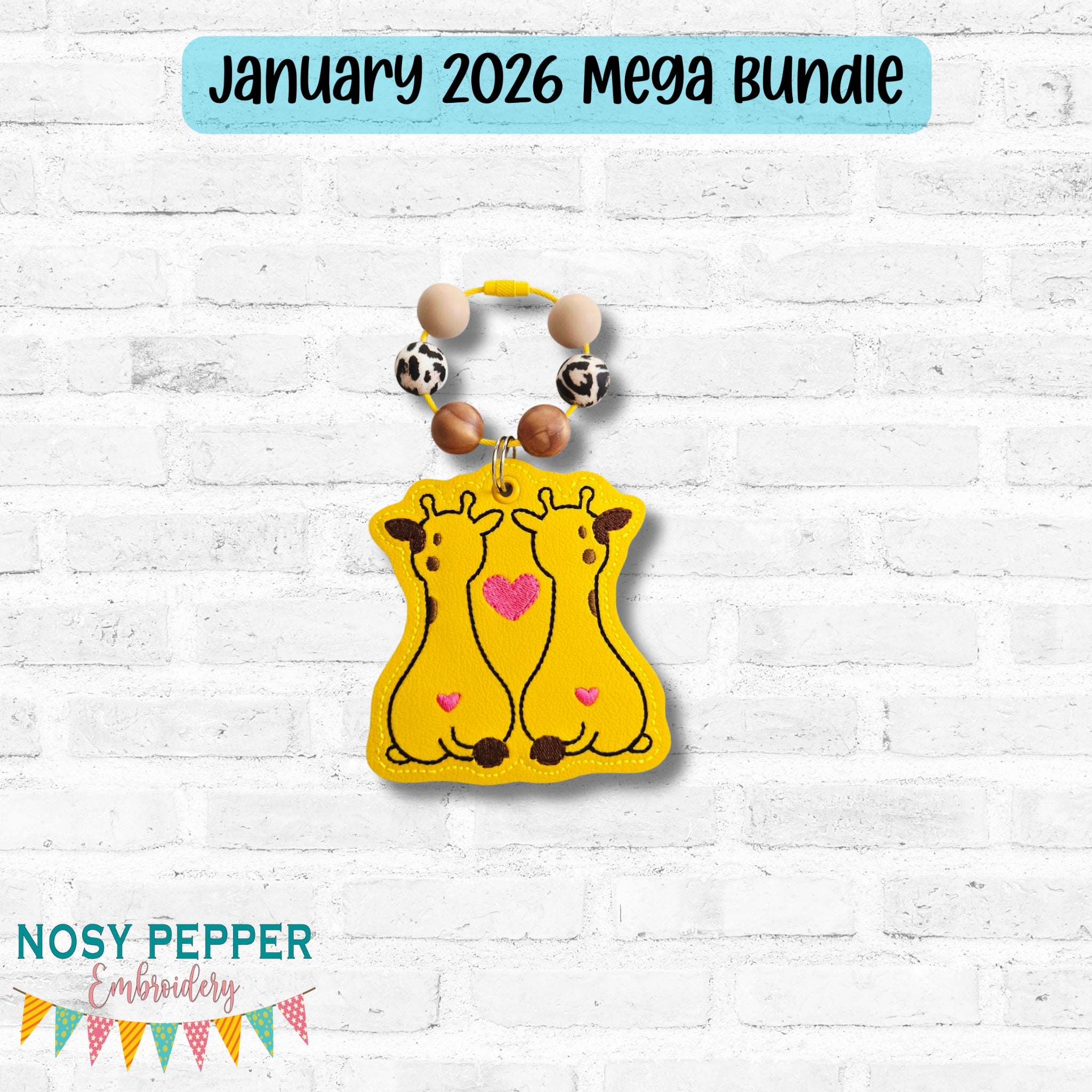 Giraffe Butt bag tag/ornament/bookmark machine embroidery design DIGIT ...