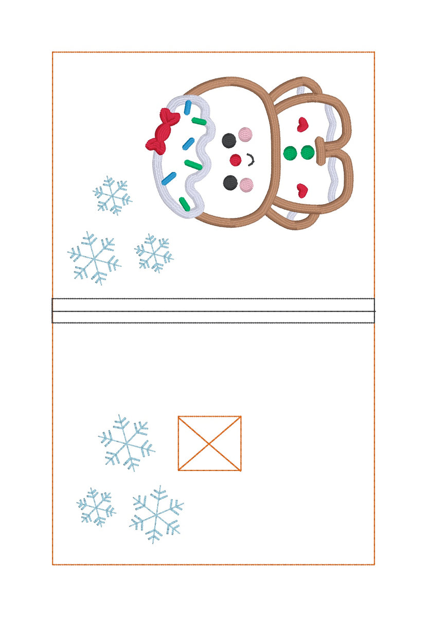 Girl Cookie Applique Notebook Cover (2 sizes available) machine embroi ...