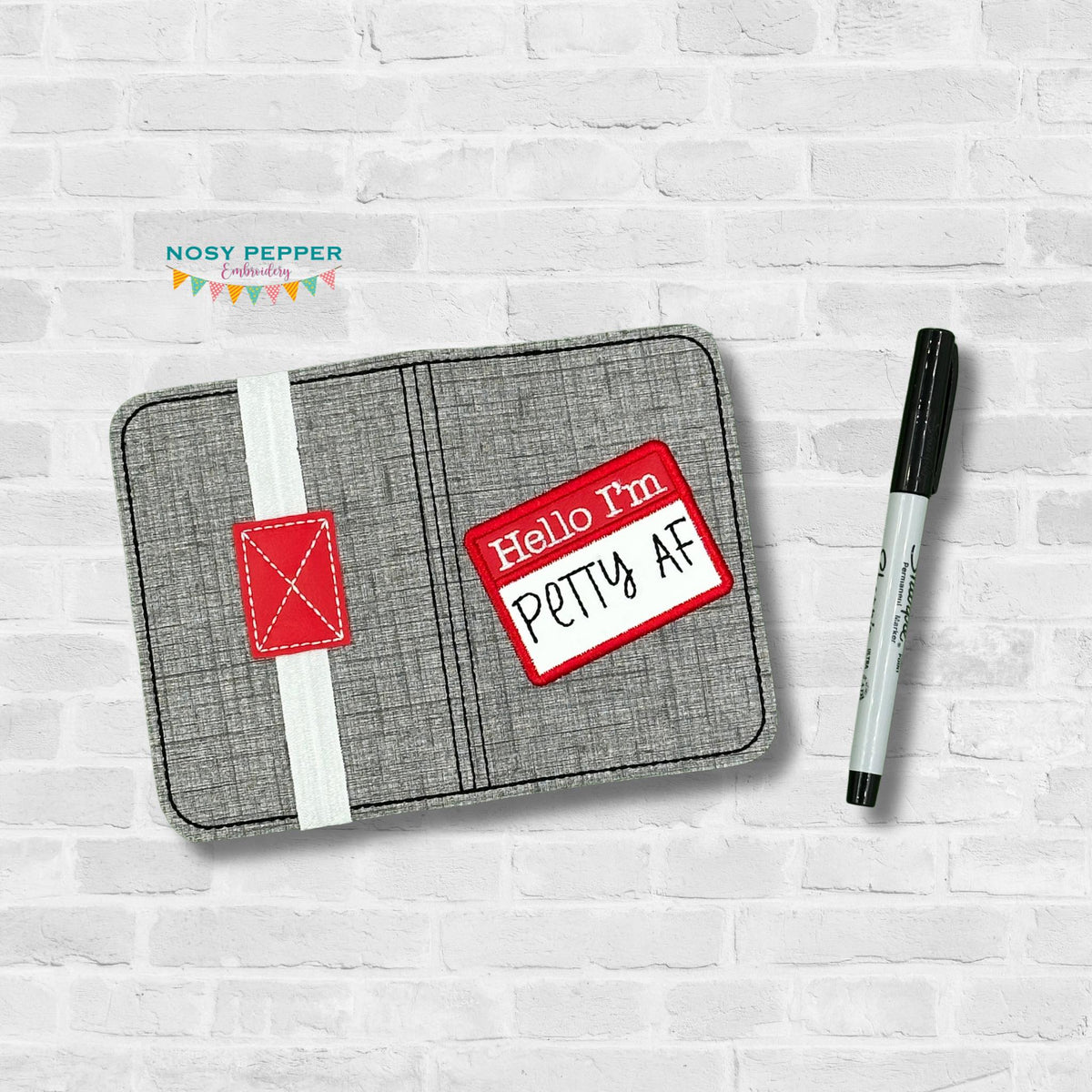 Hello I'm Petty applique Notebook Cover (2 sizes available) machine em ...