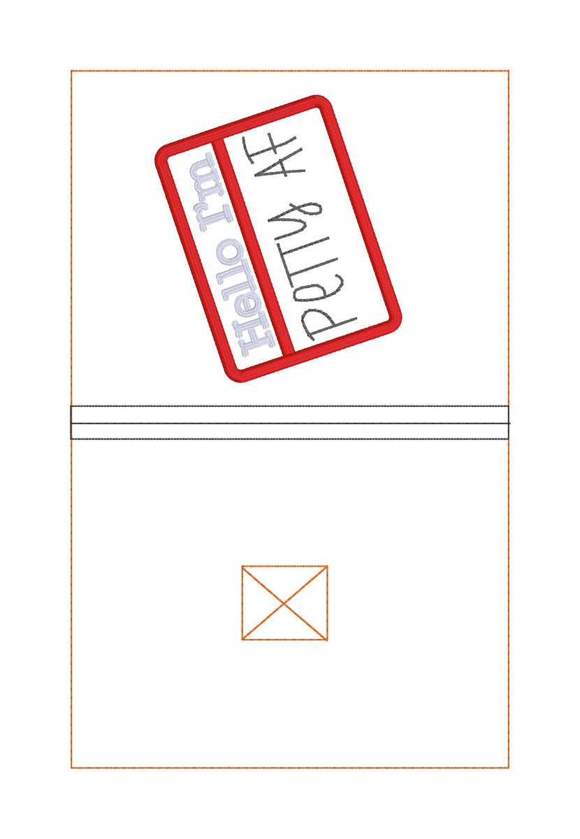 Hello I'm Petty applique Notebook Cover (2 sizes available) machine em ...