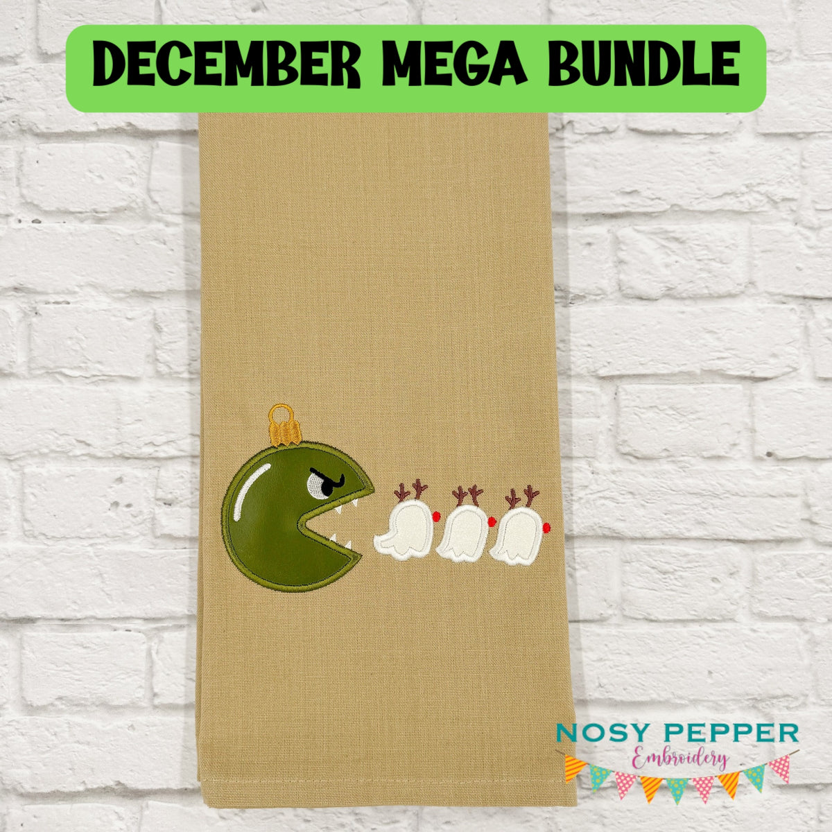 Hungry Ornament appliqué machine embroidery design (4 sizes included ...