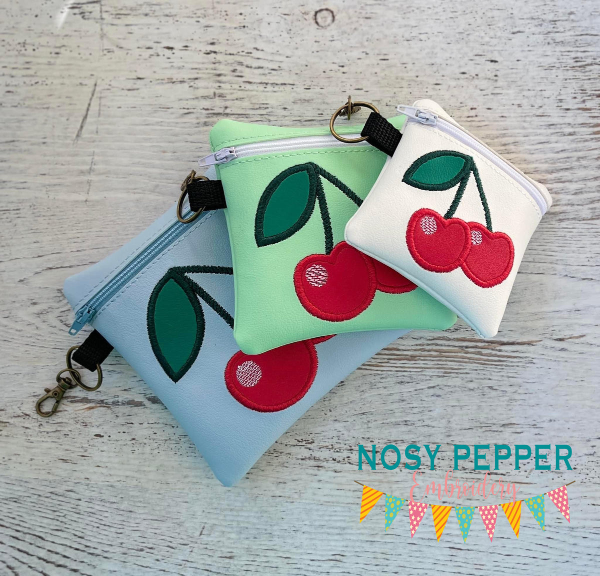 Cherry applique ITH Bag embroidery design (3 sizes included) DIGITAL D ...