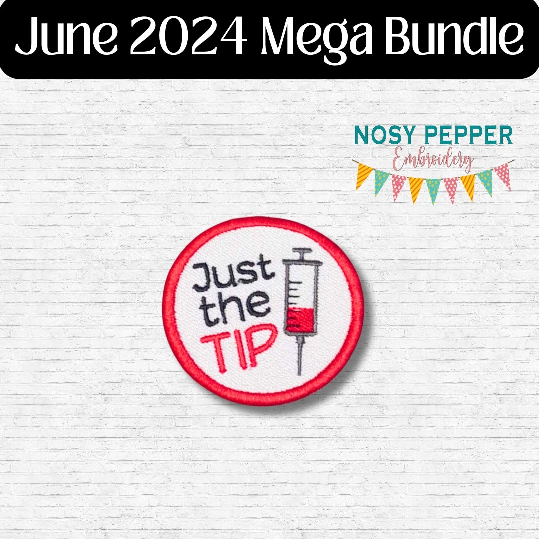 Just The Tip patch (2 sizes included) machine embroidery design DIGITA ...