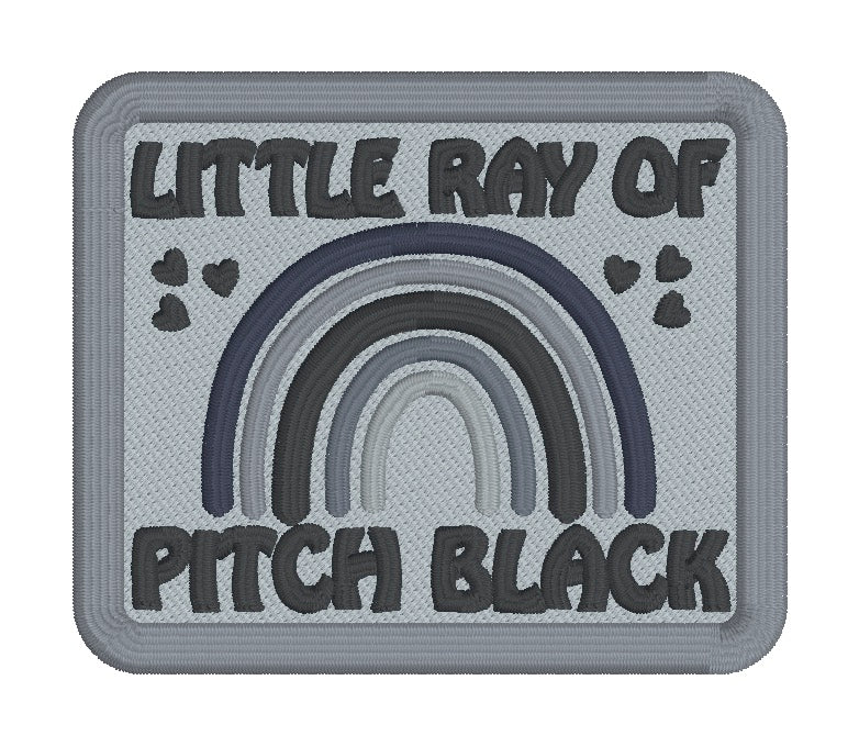 Little Ray Of Pitch Black patch (2 sizes included) machine embroidery ...