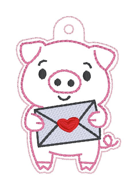 Love Piggy Heart snap tab and eyelet fob set (single and multi files i ...