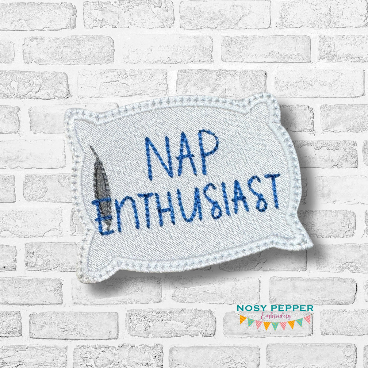 Nap Enthusiast patch (2 sizes included) machine embroidery design DIGI ...