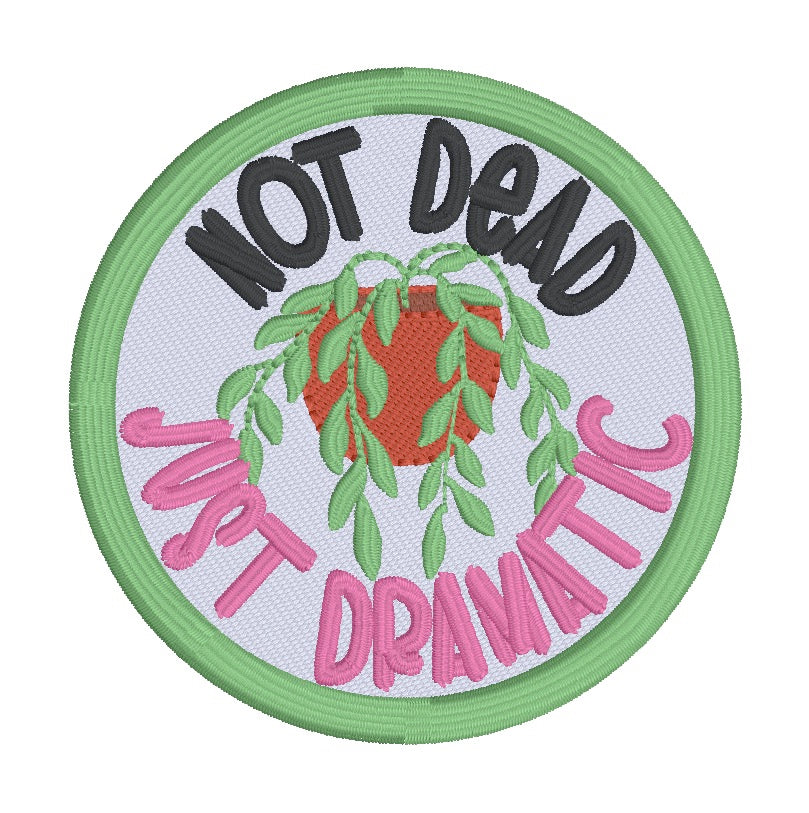 Not Dead patch (2 sizes included) machine embroidery design DIGITAL DO ...