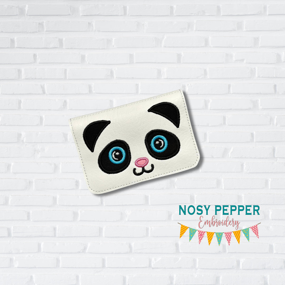Panda Face applique Notebook Cover (2 sizes available) machine embroid ...