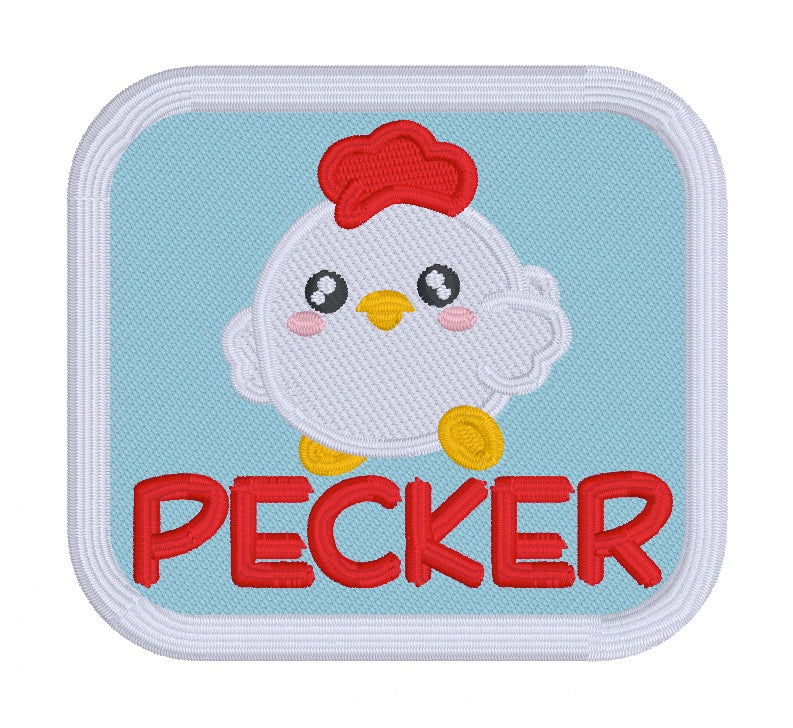Pecker patch (2 sizes included) machine embroidery design DIGITAL DOWN ...