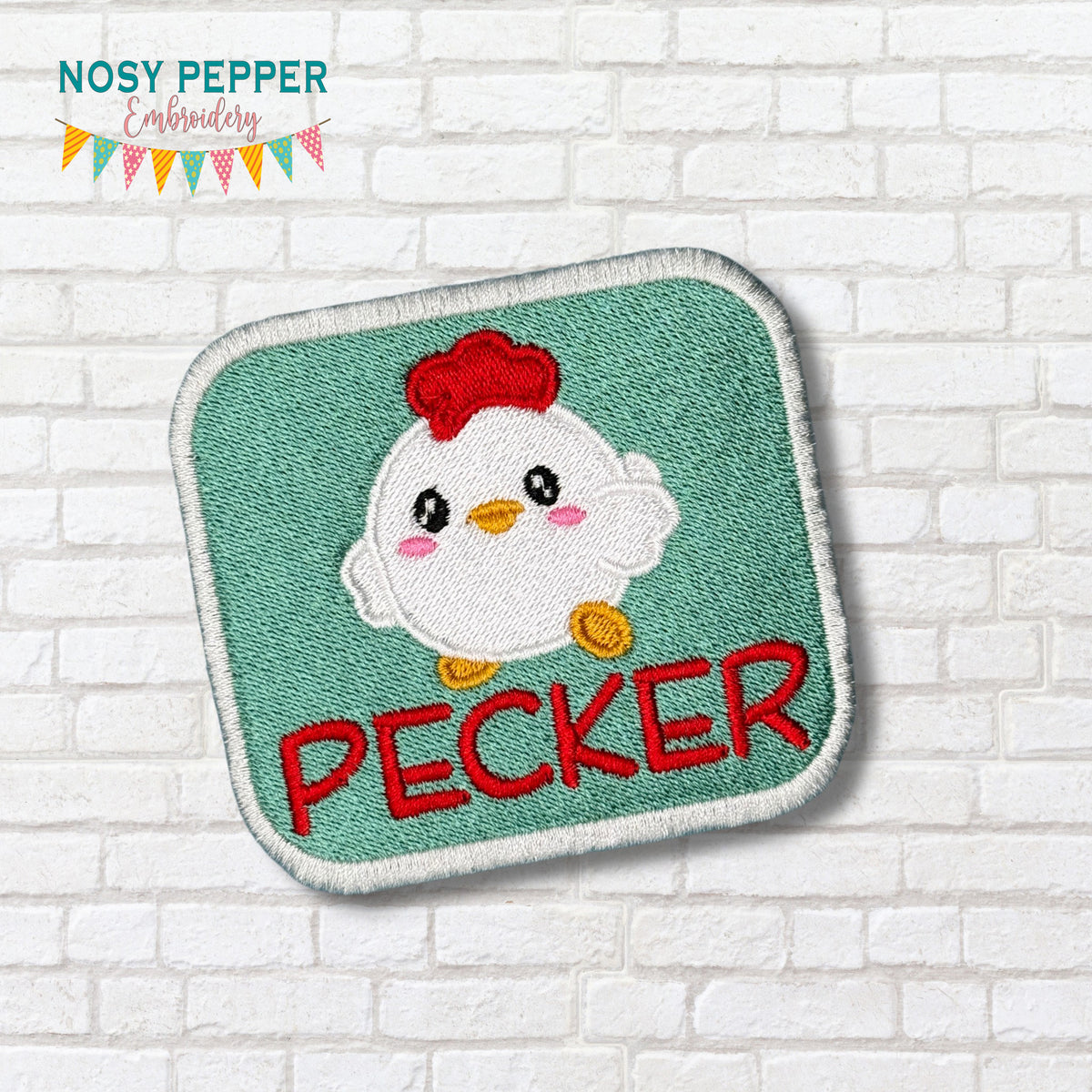 Pecker patch (2 sizes included) machine embroidery design DIGITAL DOWN ...