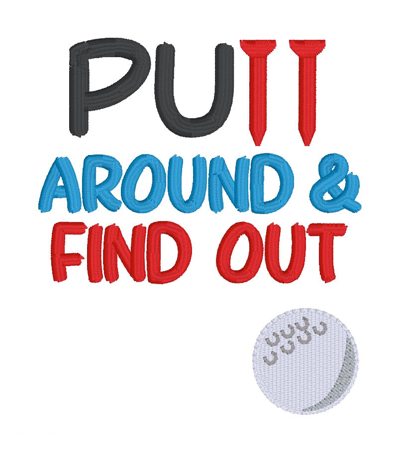 Putt Around machine embroidery design (5 sizes included) DIGITAL DOWNL ...