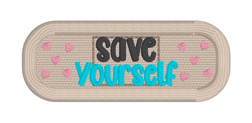 Save Yourself patch (2 sizes included) machine embroidery design DIGIT ...