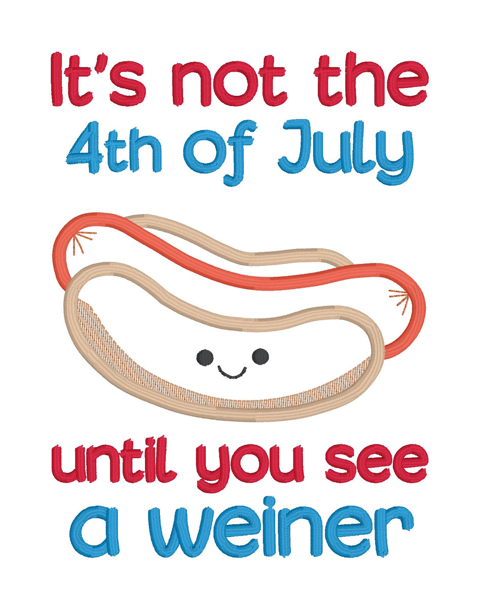 See A Weiner applique machine embroidery design (4 sizes included) DIG ...