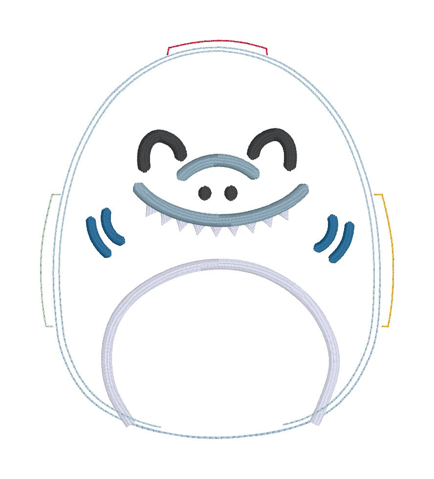 Shark stuffie (5 sizes included) machine embroidery design DIGITAL DOW ...
