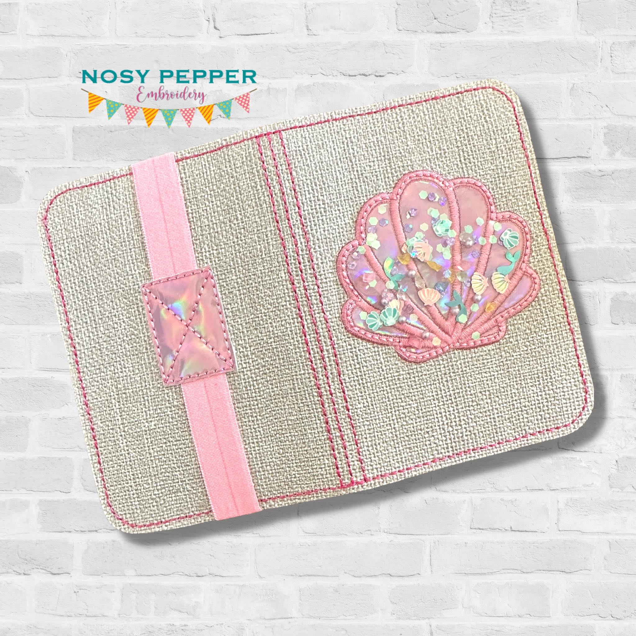 Shell applique shaker Notebook Cover (2 sizes available) machine embro ...