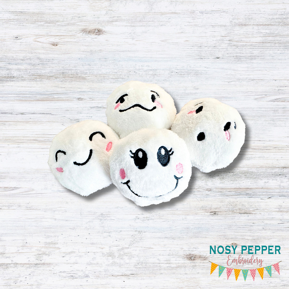 Snowball mini stuffie set (4 designs included) machine embroidery desi ...