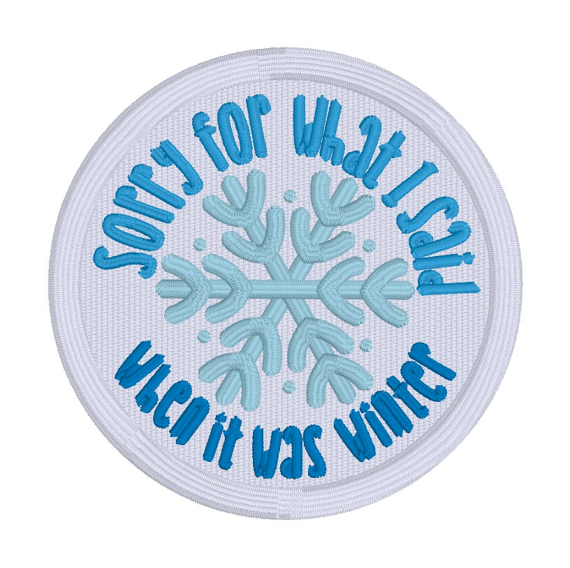 Sorry For Winter patch (2 sizes included) machine embroidery design DI ...