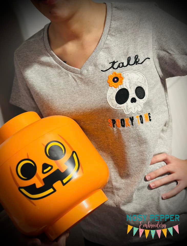 Talk Spooky machine embroidery design (4 sizes included) DIGITAL DOWNL ...