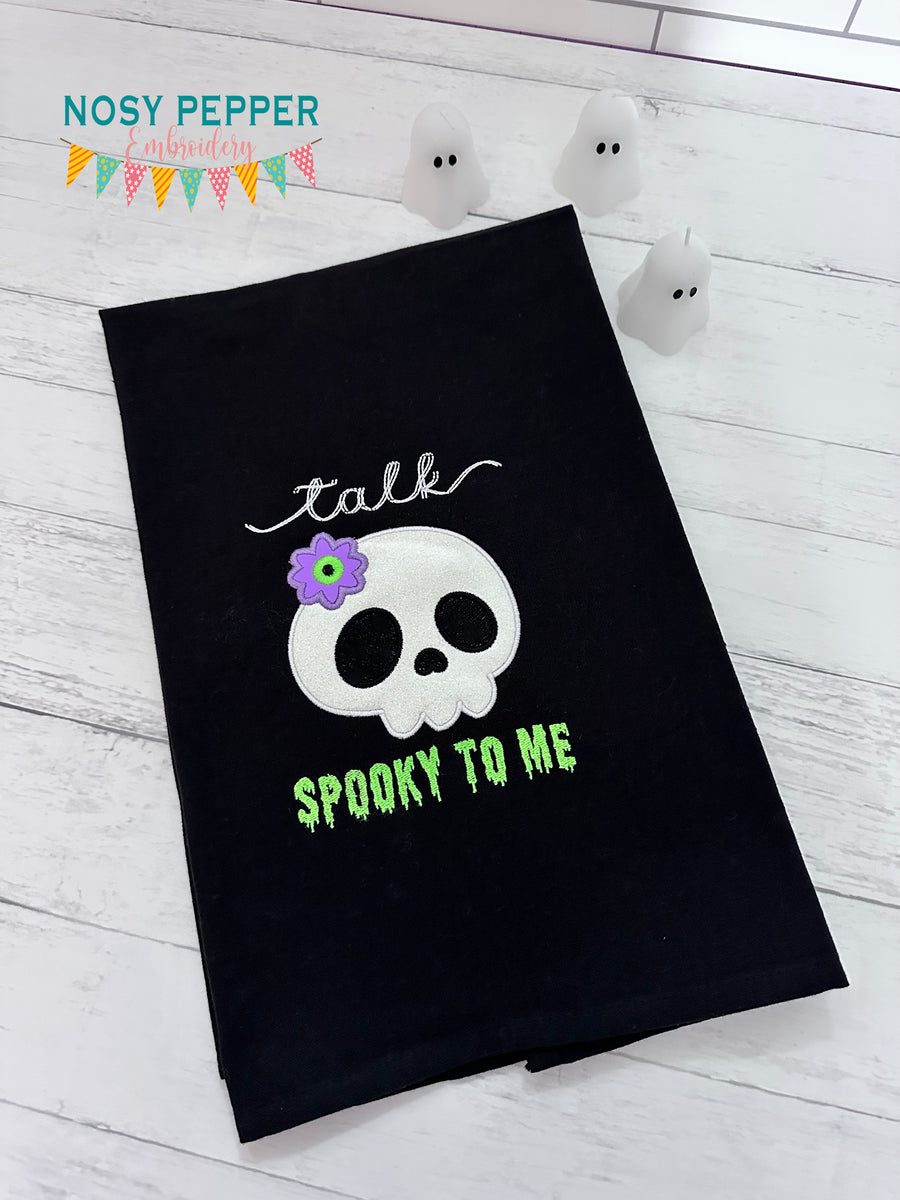 Talk Spooky machine embroidery design (4 sizes included) DIGITAL DOWNL ...
