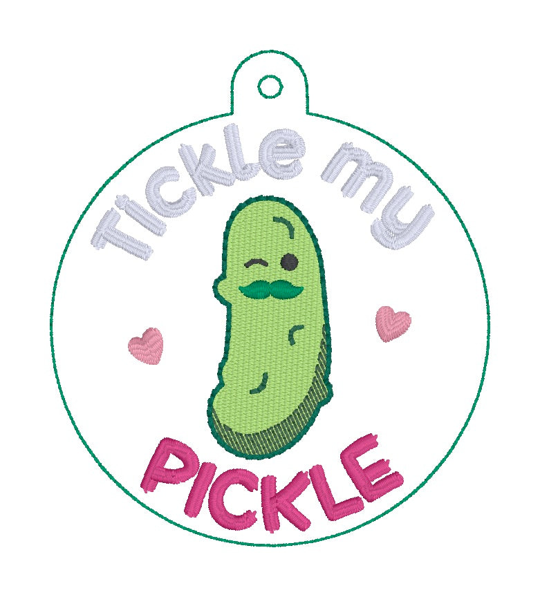 Tickle My Pickle bag tag/ornament/bookmark machine embroidery design D ...