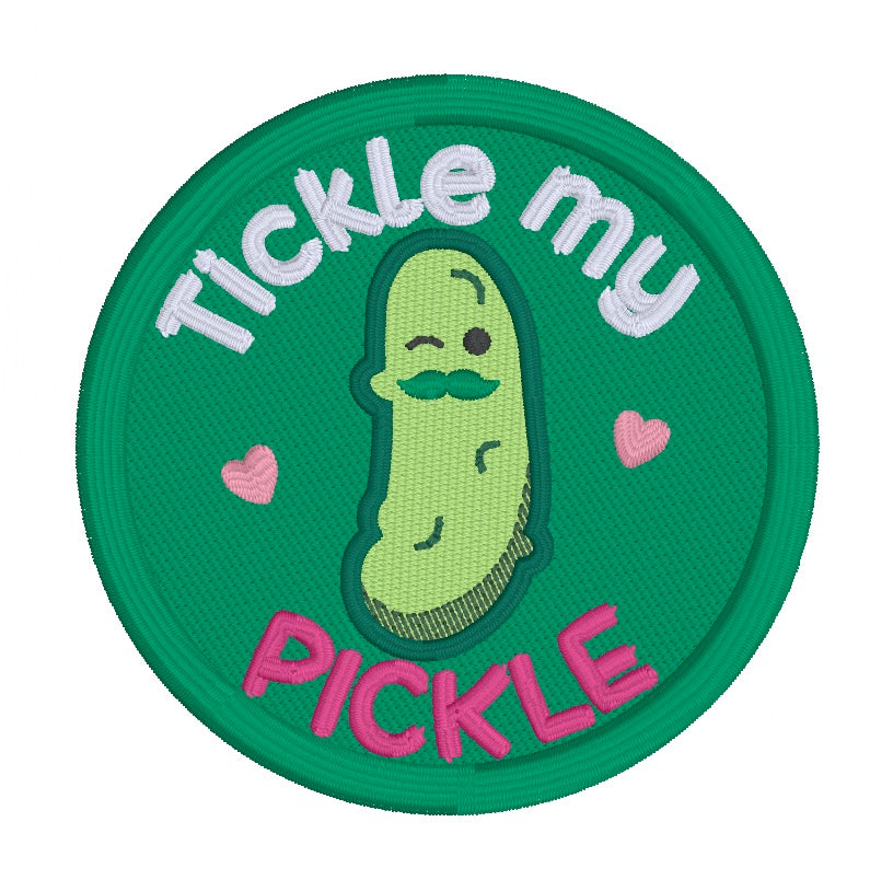 Tickle My Pickle patch (2 sizes included) machine embroidery design DI ...