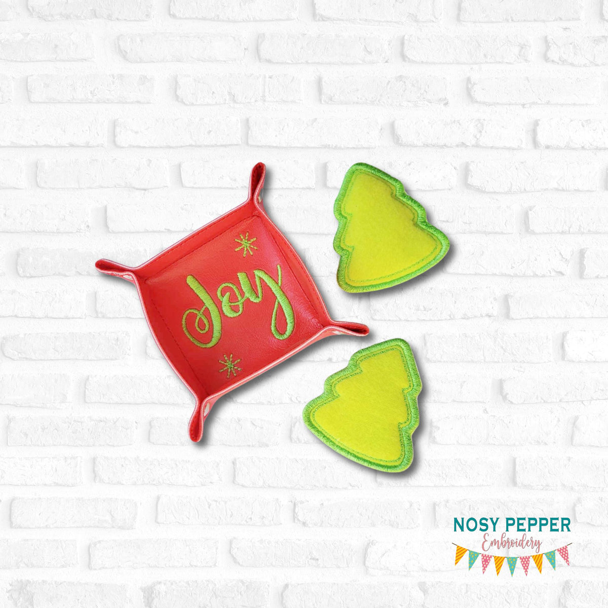 Tree ITH tray and wipe set machine embroidery design (includes 2 sizes ...