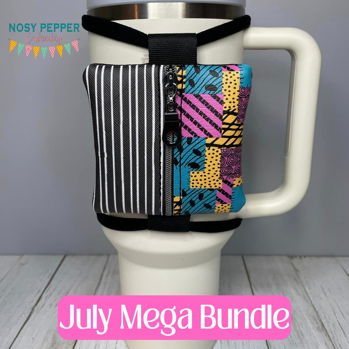 Tumbler ITH Bag embroidery design (3 sizes included) July 24 Mystery B ...