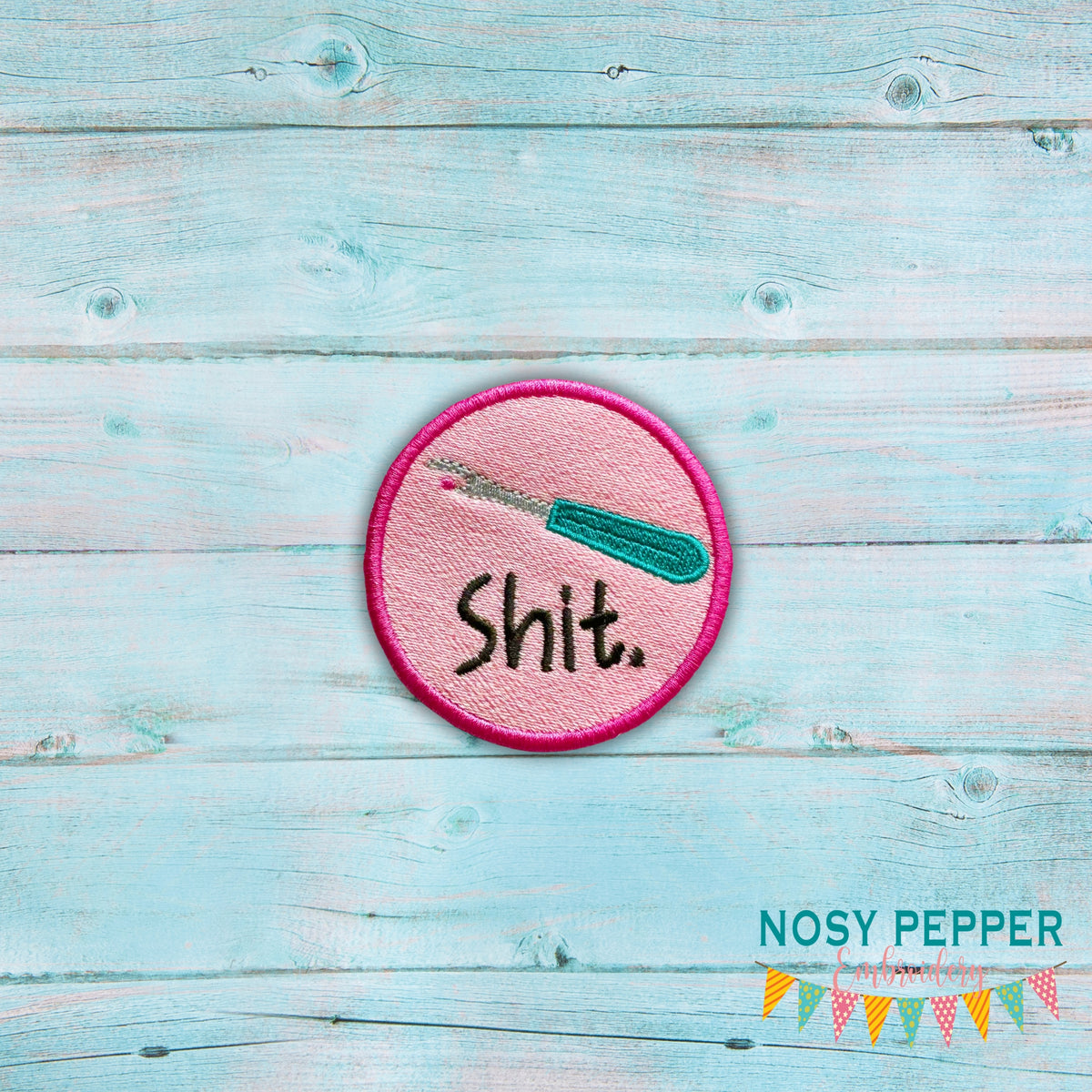 Sh!t Seam Ripper patch machine embroidery design (2 sizes included) DI ...