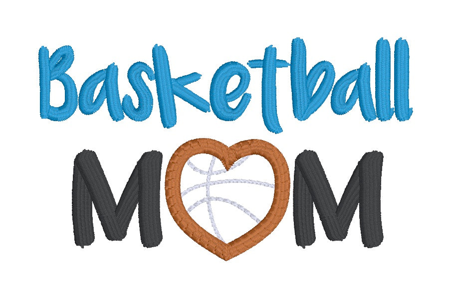 Basketball Mom Applique machine embroidery design (5 sizes included) D ...
